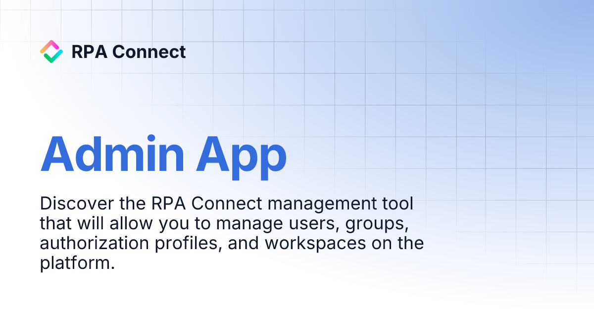 Admin App | RPA Connect
