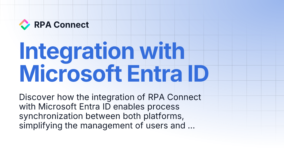 Integration with Microsoft Entra ID | RPA Connect
