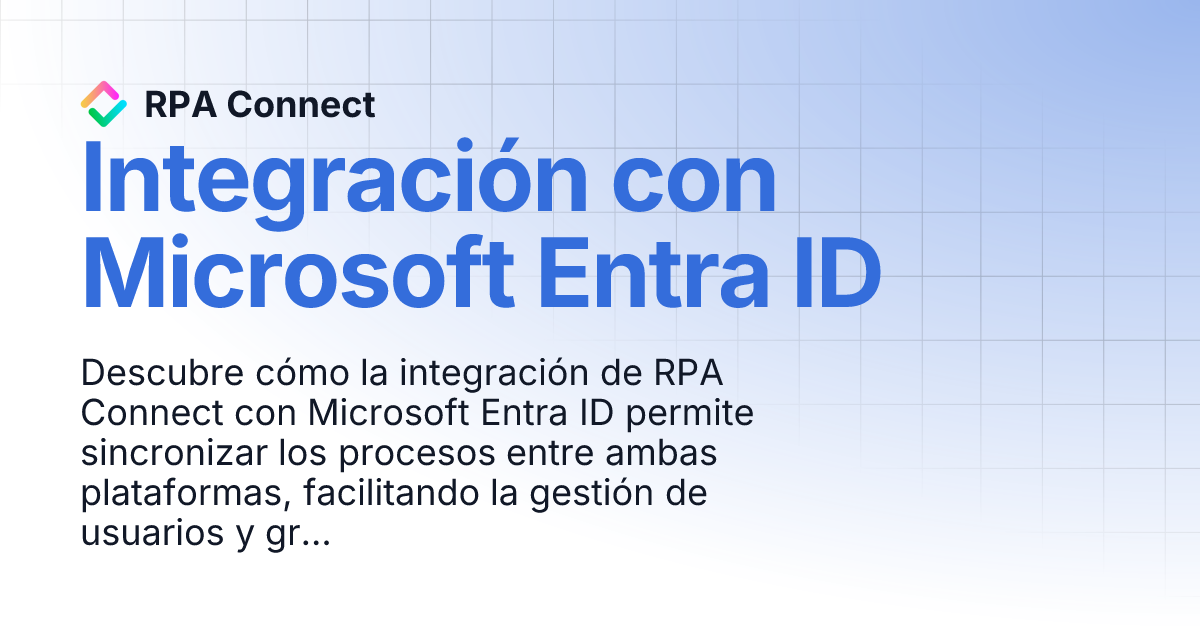 Integración con Microsoft Entra ID | RPA Connect